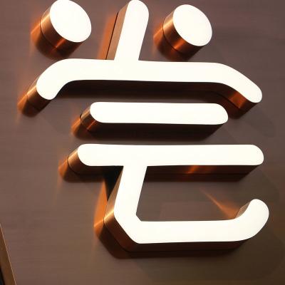 Customized Outdoor Shop 3d Stainless Steel Led Backlit Letters Signs