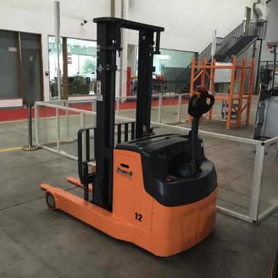Cina Impilatore pedonale elettrico di portata 1,2 tonnellate, con il regolatore regolabile di larghezza e di CA CURTIS della forcella per la navata laterale stretta in vendita