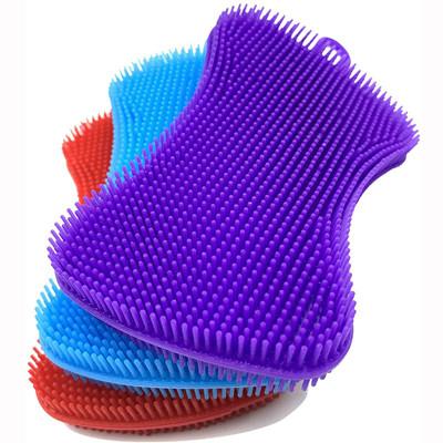 Cina Il piatto di categoria alimentare durevole multicolore del silicone pulisce la spugna con una spugna della cucina in vendita