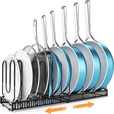 Cina Black Metal Adjustable Pot And Pan Organizer Rack For Cabinet in vendita