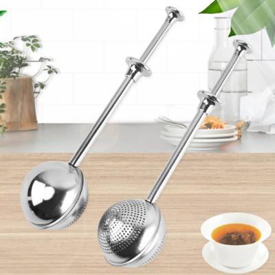 China Filtro de aço inoxidável do chá do Longo-punho de Infusers da bola de chá para especiarias do chá da folha à venda