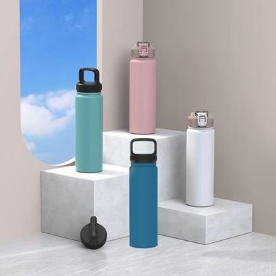 China Garrafas de água de aço inoxidável isoladas multicoloridos da parede dobro com palha à venda