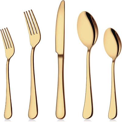 China Cutlery Kitchen Utensil Gold Silverware Set Stainless Steel à venda