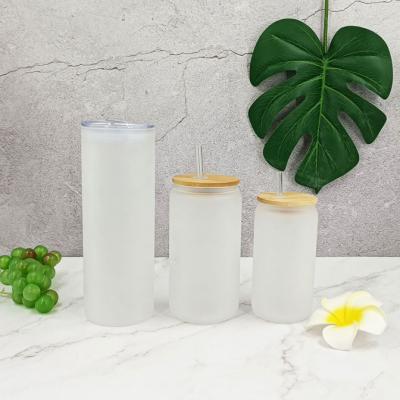 Cina 12oz 16oz coperchio di 25oz Juice Glass Cup With Straw e di bambù in vendita