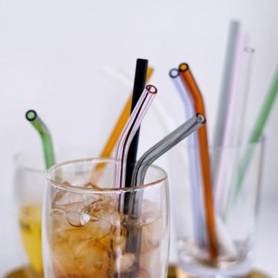 Cina Cannucce colorate multiple del vetro borosilicato delle paglie di vetro riutilizzabili in vendita
