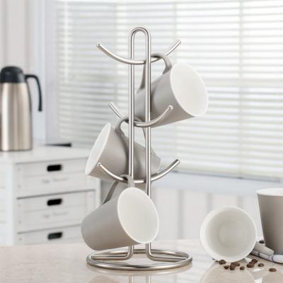 Cina Scaffale più asciutto del supporto dell'albero della tazza da caffè di acciaio inossidabile dell'OEM con 6 ganci in vendita