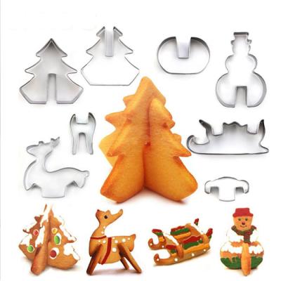 中国 DIYのステンレス鋼のクリスマス シリーズ クッキーのカッター3Dのビスケット型セット 販売のため