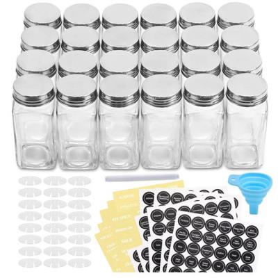 Cina barattolo di condimento della spezia di vetro di 4oz 24pcs messo con il cappuccio ermetico in vendita
