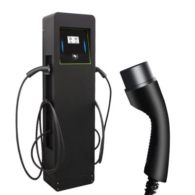 中国 Commercial double gun ev charger Type 2 14kw 32A one phase OEM ODM public ev charger station 販売のため