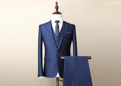 Cina Il vestito blu di tre uomini dei pezzi, vestito esile singolo Breasted dello smoking del risvolto di punta in vendita