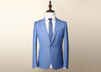 Cina Il guardolo del vestito misura blu brillante regolare intasca il rivestimento puro del singolo di Breasted sfiato della parte posteriore in vendita