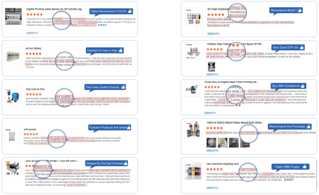 Customer reviews and testimonials