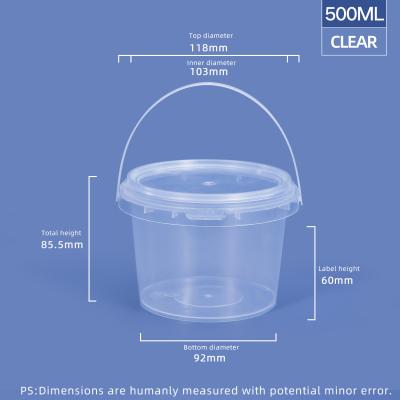 China Capacidade Personalizado 500 ml Transparente branco PP recipiente de plástico para espalhar chocolate à venda