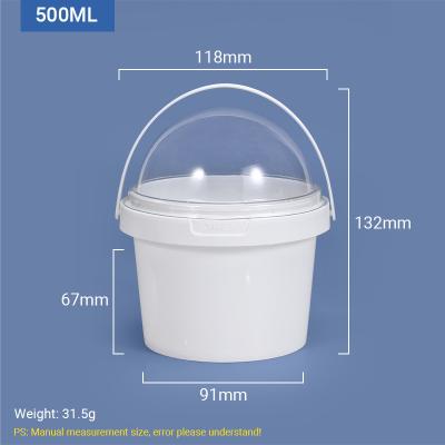 China Capacidade Personalizado 500 ml Transparente branco PP recipiente de plástico para espalhar chocolate à venda