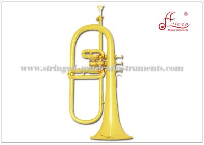 China oro de cobre amarillo del tono del Bb de los instrumentos de música del cuerno de 153m m Bell Flugel laqueado en venta
