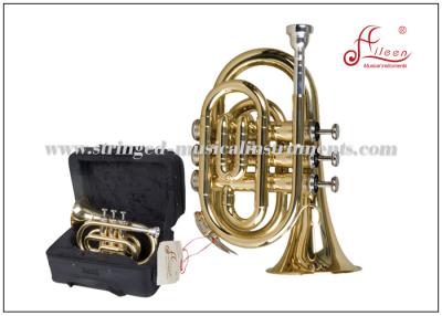 China Trompeta laqueada de oro de cobre amarillo del bolsillo de la llave del Bb de los instrumentos musicales/mini trompeta en venta