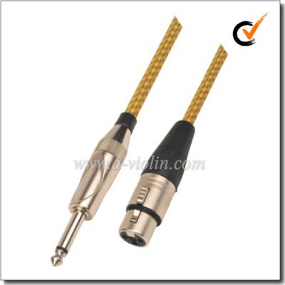 Cina Cavo flessibile della chitarra del cavo del PVC a spirale 6mm dello schermo e del microfono del tweed (AL-M037) in vendita