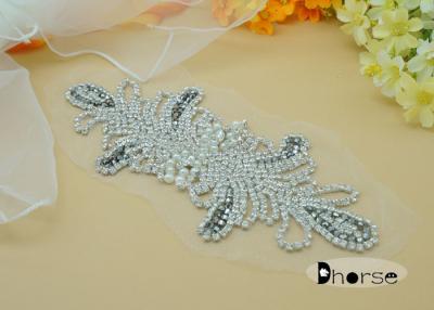 Cina Cucia sull'applique nuziale di Sash del cristallo di rocca di cristallo con la perla per il vestito da sposa in vendita
