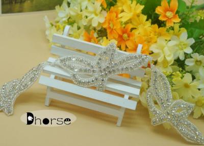 China Guarnição de cristal frisada do cristal de rocha da prata feito a mão para o vestido de casamento à venda