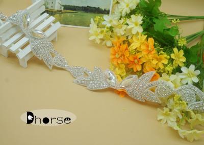 China Guarnição frisada do cristal de rocha frisado de prata de Bling pela jarda para o vestido de casamento à venda