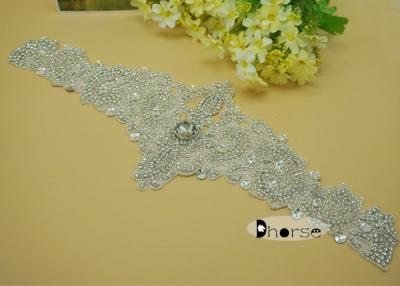 China Ferro feito sob encomenda no Applique nupcial da faixa do cristal de rocha para o vestido de casamento à venda