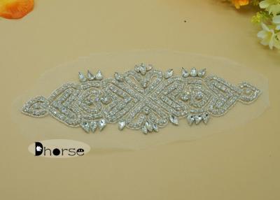 Cina L'abitudine cuce sull'applique bordato cristallo di rocca di Bling per il vestito da sposa in vendita