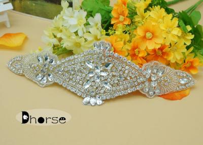 China Applique frisado de prata do casamento do cristal de rocha de Bling Bling para a faixa nupcial à venda