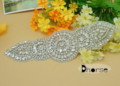China Appliques nupciais da faixa do cristal de rocha decorativo de Bling, Appliques frisados para vestidos à venda