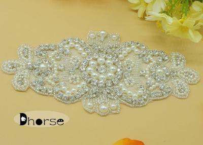 China Cristal de rocha de prata Applique perlado, Applique nupcial frisado decorativo à venda