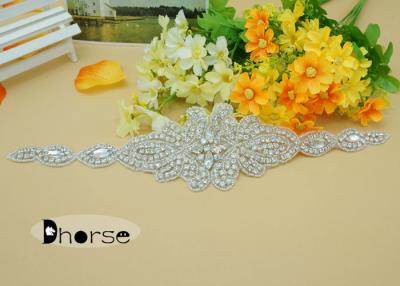 China Ferro no Applique perlado da faixa cristal de rocha nupcial, Applique do cristal de rocha da guarnição do casamento à venda