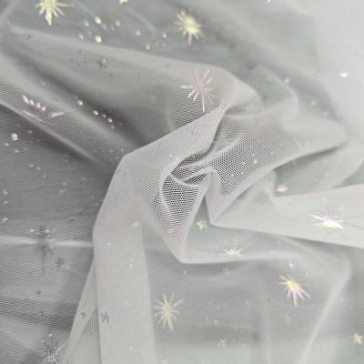 China Starry Sky Glitter Tulle Fabric Net Bronzing Soft Spandex for Clothing and Underwear for sale