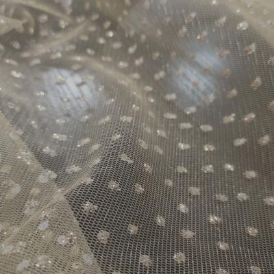 China 100% Polyester Sparkle Glitter Tulle Mesh Lightweight Breathable Quick-Dry Weft Knitted Fabric for Skirt & Dress Thick Density for sale