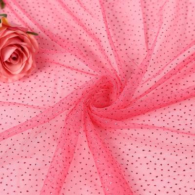 China Stylish Lightweight 100% Polyester Warp Knitted Fabric Breathable Starry Dots Bronzing Mesh Sequin Yarn Glitter Powder Sprinkles for sale