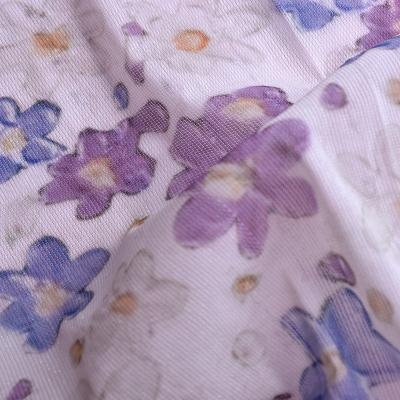 China Women's Fashionable 100% Polyester Fabric Body Shaping Intimates Korean Mesh Digital Trumpet Flower Print Four-Sided Stretch for sale