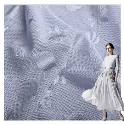 China Women's Dresses and Girls' Clothing Beaded Eyelet Embroidered for Swiss Voile Lace Fabric Mesh 100% Nylon From China for sale
