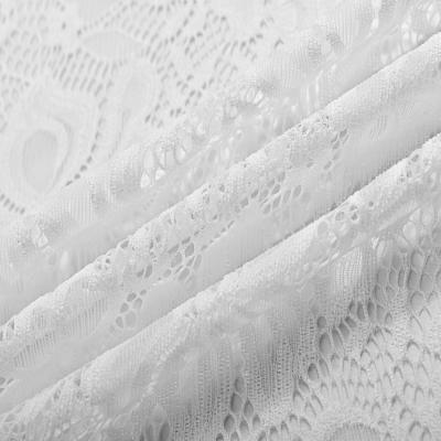 China Luxury White Sequin Mesh Lace Fabric for Wedding and Evening Dresses Made from Nylon for sale