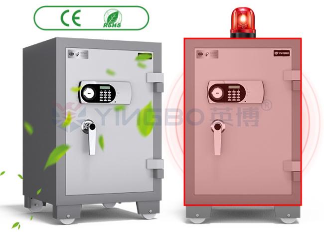 Safe box exterior showing alarm system