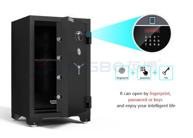 Close-up view of fingerprint lock and security mechanism