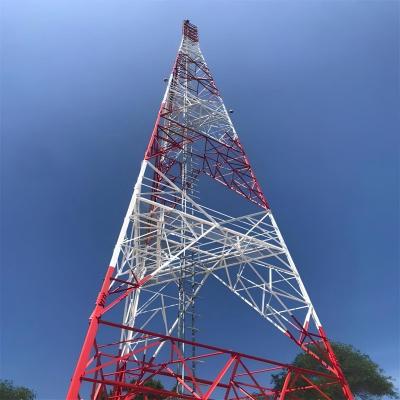 Telecom Shelter Design 60m 4 Legged Angular Steel Tower Angle Lattice Radio