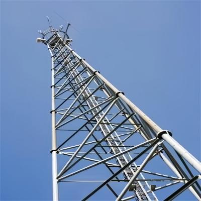 Three Legged self Supporting Telecom Tower Angular Steel Narrow Base 45m 50m 55m
