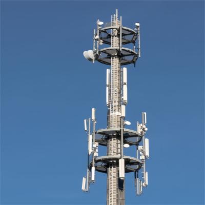 20 Meter 25 30 Meter Antenna Telecom Steel Monopole Tower Q345B / A572 Material