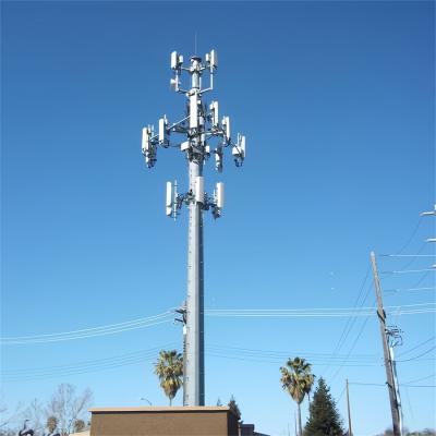 Single Tube Round Pole Gsm Monopole Communication Tower 20m 30m 40m High Self