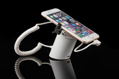 China Los soportes de escritorio de la seguridad del ASISTENTE para el teléfono móvil de la exhibición al por menor se colocan con la alarma y los cables de carga en venta