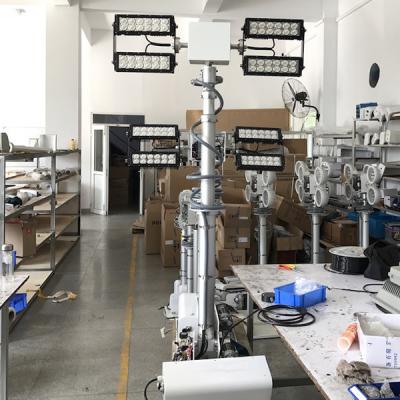 China 4x120W LED mounted vehicle roof mount telescopic mast night scan light tower for sale