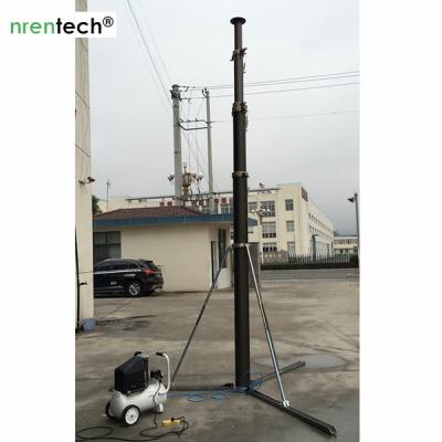 Chine Mast télescopique pneumatique verrouillable de 9 m 100 kg charges utiles NR-2200-9000-100L antenne pôles de mât télescopiques à vendre