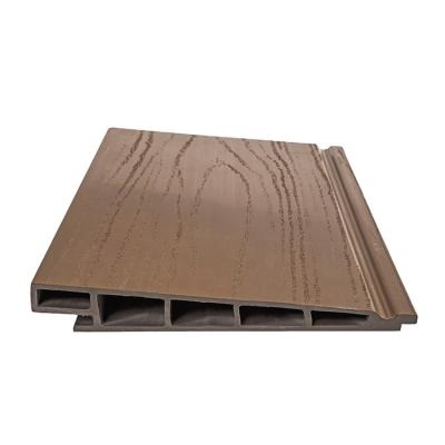 China Gemaakt van PVC Composite 3d Outdoor Wall Cladding WPC Siding Houten textuur en PVC-schuim Te koop