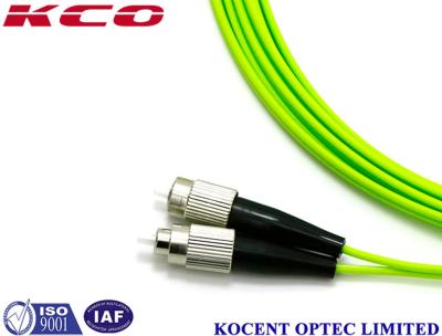 Chine PVC à plusieurs modes de fonctionnement de fibre optique de vert de chaux de la corde 100G de pullover de câble de correction de FC-FC OM5 50/125 à vendre