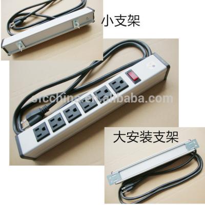 China 6 Way Metal Rack Mount Outlet Strip, UL Approved American Power Bar for Server for sale