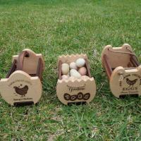 Quality Rustic Farmhouse Kitchen Storage Basket with Customized Logo Printing Wooden Egg Basket for sale