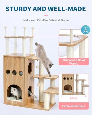 Chine OEM ODM Acceptable Robuste château de Frisco Tour de l'arbre de chat moderne 51 Extra haut appartement de chat à vendre